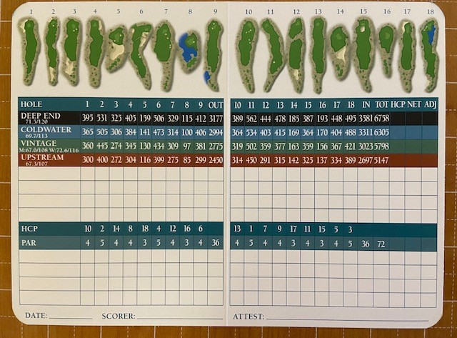 Scorecard - Coldwater Golf Club